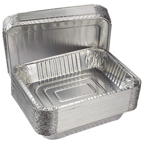 10pack Aluminum Foil Food Containers Rectangle Aluminium Disposable ...